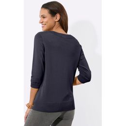 Casual Looks Damen 3/4 Arm-Pullover "3/4-Arm-Pullover"marine, Gr. 40, unifarben, 100% Baumwolle, Pullover