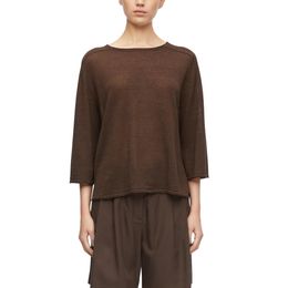 comma, COMMA Damen 3/4 Arm-Pullover, braun, Gr. 38, unifarben, Strick, Obermaterial: 57% Leinen, 27% Viskose, 16% Polyester, Pullover, Leichter Pullover mit