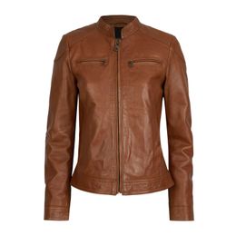 Bugatti Damen Lederjacke "BULady-112", braun, Gr. 46, uni, Obermaterial: 100% Lammleder LEL. Futter: 100% Polyester PES. 100% Polyester PES., Jacken,