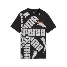 Puma Kinder T-Shirt "Essentials Logo Lab T-Shirt Jungen", schwarz-wei&szlig;, Gr. 128, clean, Obermaterial: 100% Baumwolle. Rippe: 20% Polyester, 80%