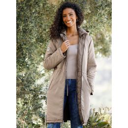 Heine Damen Steppmantel, beige, Gr. 48, 100% Polyester, Wattierung:100% Polyester, M&auml;ntel