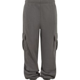 Urban Classics M&auml;dchen Cargohose "Urban Classics Boys Light Terry Wide Cargo Sweatpants", grau, Gr. 110, unifarben, 100% Baumwolle, Hosen