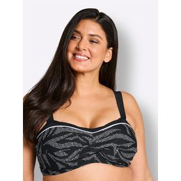 sheego Damen B&uuml;gel-Bikini-Top, schwarz-wei&szlig;, Gr. 44, Elasthan, Polyamid, Bikini-Oberteile