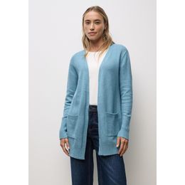 Street One Damen Cardigan, blau, Gr. 34, unifarben, Web, 37% Baumwolle, 34% Polyacryl, 26% Polyester, 3% Elasthan, Strickjacken, soft und weich