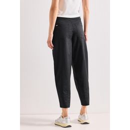 Street One Damen Stoffhoseschwarz, Gr. 34, unifarben, Web, 98% Baumwolle, 2% Elasthan, Hosen, High Waist