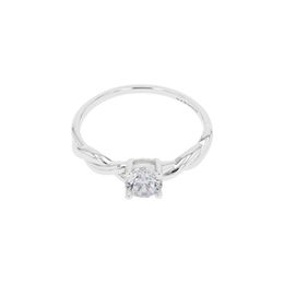 Tom Tailor Damen Fingerring, 58, Silber 925 (Sterlingsilber), 1,5mmsilberfarben, wei&szlig;, Silber 925 (Sterlingsilber), Fingerringe, mit Zirkonia (synth.)