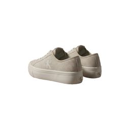 Calvin Klein Damen Plateausneaker "VULC FLATF LACEUP SUEDE", Gr. 42natur, Leder, unifarben, Basic, Schuhe, Freizeitschuh, Schn&uuml;rschuh, Halbschuh mit