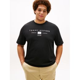 Tommy Hilfiger Big & Tall Herren T-Shirt "BT-BRAND LOVE MONO STACK", schwarz, Gr. XXXL, TOMMY HILFIGER BIG & TALL, Single Jersey, Obermaterial: 100% Baumwolle, Shirts, Gro&szlig;e