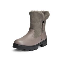 vitaform Hirschleder & Lammleder Doubleface Stiefeletten in dunkeltaupe | Gr.: 35