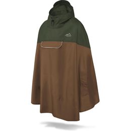 Normani Outdoor Sports Unisex Regenponcho wasserdicht Cherrapunji in Oliv/Braun | Gr.: S/M