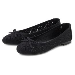 Lascana Damen Ballerina "Slip-On-Sneaker, Freizeitschuh, Slipper, Halbschuh", Gr. 43, schwarz, Obermaterial: 100% Lederimitat. Decksohle: 100%