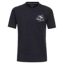 Casamoda Herren T-Shirt "Casamoda T-Shirt uni", blau, Gr. M, 50% Baumwolle, 50% Polyester, Shirts