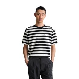 Marc O'Polo Herren T-Shirt, schwarz-wei&szlig;, Gr. S, MARC O'POLO DENIM, geringelt, Jersey, Obermaterial: 100% Baumwolle, Shirts, relaxed aus softer Bio-Baumwolle
