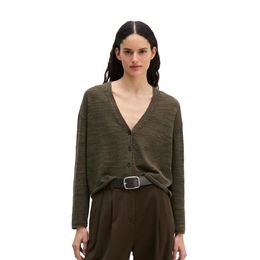 Marc O'Polo MARC O'POLO Damen Cardigan "aus Leinen-Baumwolle-Mix", gr&uuml;n, Gr. L, unifarben, Obermaterial: 52% Baumwolle, 48% Leinen, Strickjacken