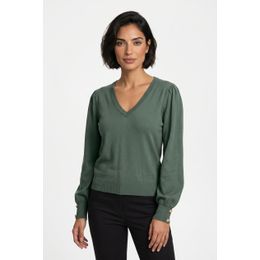 V&eacute;ro Moda VERO MODA Damen V-Ausschnitt-Pullover "VMHOLLYKARIS LS V-NECK PULLOVER GA BOO", gold, Gr. XS, unifarben, Strick, Obermaterial: 50% Viskose, 28%