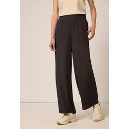 Damen Culotte, schwarz, Gr. 40, STREET ONE STUDIO, unifarben, Stoff, 100% Viskose, Hosen, Middle Waist