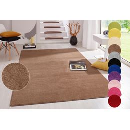 Teppich Hanse Home, B:200cm H:7mm L:280cm, braun, Kunstfaser, Wohnzimmer, Teppiche, "Fancy", Kurzflor, L&auml;ufer, uni, gekettelt, Wohnzimmer,