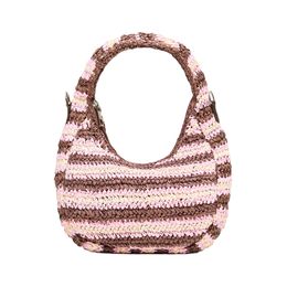Bershka Schultertasche Damen Gr&ouml;&szlig;e One Size chamois / braun / ros&eacute;