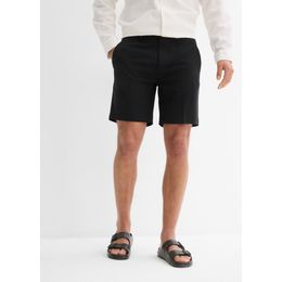 bonprix Herren Shortsschwarz, Gr. 56, Obermaterial: 63% Polyester, 33% Viskose, 4% Elasthan, Hosen, eleganter Stil, klassische Passform, mit