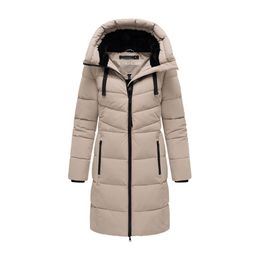 Marikoo Damen Winterjacke "Natsukoo XVI", beige, Gr. XXL, Obermaterial: 100% Polyester, Jacken, Stepp Mantel mit gro&szlig;er Kapuze