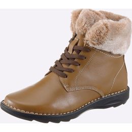 Casual Looks Damen Stiefelette, Gr. 38, braun, Glattleder, Schuhe