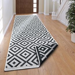 Teppich OTTO HOME, B:80cm H:5mm L:250cm, schwarz, Kunstfaser, Wohnzimmer, Teppiche, "Ronda Wendeteppich", Sisal-Optik, Flachgewebe, In- und Outdoor,