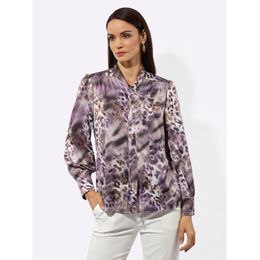 CR&Eacute;ATION L creation L Satin-Bluse in champagner-schoko-bedruckt | Gr.: 46