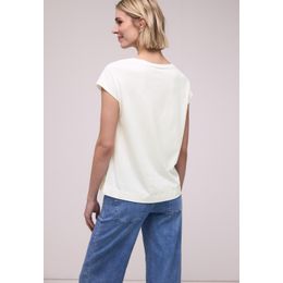 Street One Damen T-Shirtsanftes wei&szlig;, Gr. 38, bedruckt, Stoff, 50% Modal, 50% Baumwolle, Shirts, mit Fotoprint