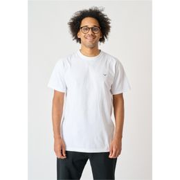 Cleptomanicx Herren T-Shirt "Ligull Boxy 2", wei&szlig;, Gr. M, bestickt, 100% Baumwolle, Shirts, in schlichtem Design
