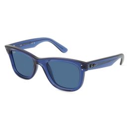 Ray-Ban RBR0502S WAYFARER REVERSE | Unisex-Sonnenbrille | Fassung: Vollrand, Quadratisch, Kunststoff, Blau Dunkel | Glasfarbe: Blau