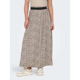 Only Damen Maxirock "ONLVENEDIG AOP LIFE LONG SKIRT", silber, Gr. XL, bedruckt, Web, Obermaterial: 100% Viskose, R&ouml;cke, Viskose, wadenlang