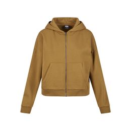 Urban Classics Damen Sweatjacke "Urban Classics Damen Ladies Boxy Zip Hoody", braun, Gr. XXL, unifarben, 65% Baumwolle, 35% Elasthan, Sweatjacken