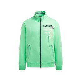 Gaastra Herren Sweatjacke, gr&uuml;n, Gr. XL, bedruckt, bestickt, Material: 72% Baumwolle, 28% Polyester, Sweatjacken, mit Stehkragen