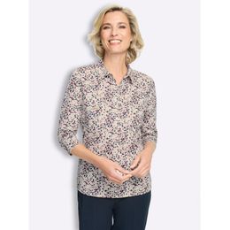 Sieh an! Poloshirt in champagner-dunkelblau-bedruckt | Gr.: 46