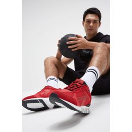 CAMP DAVID Herren Sneaker, Gr. 43, rot, Lederimitat, Synthetik, Textil, Veloursleder, unifarben, Schuhe, mit gepolstertem Einstieg