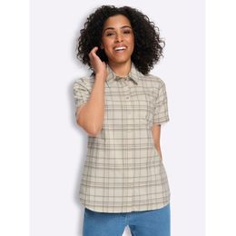 Sieh an! Karo-Bluse in champagner-sesam-kariert | Gr.: 54