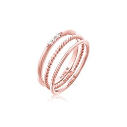 Elli Ring 925 Sterling Silber Ring Set in Rosegold | Gr.: 58