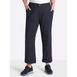 sheego Damen Webhose, blau, Gr. 54, unifarben, 97% Baumwolle, 3% Elasthan, Hosen