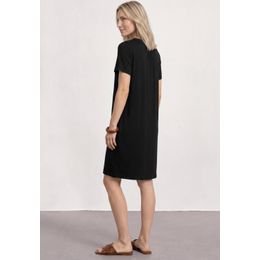 Street One Damen Sommerkleid, schwarz, Gr. 34, unifarben, Stoff, 95% Viskose, 5% Elasthan, Kleider, knielang