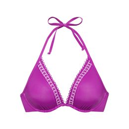 s.Oliver Damen B&uuml;gel-Bikini-Top "Aiko", pink, Basic, Gr. 38, Microfaser, Microfaser, Polyamid, Bikini-Oberteile, mit H&auml;keloptik