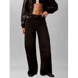 Damen Weite Jeansevening schwarz, Gr. 26, Calvin Klein Jeans, Denim/Jeans, Obermaterial: 100% Baumwolle, Jeans, Wide-leg-Passform