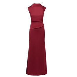 Adrianna Papell Langes Abendkleid Satin Crepe Dress in Crimson Haze | Gr.: 36