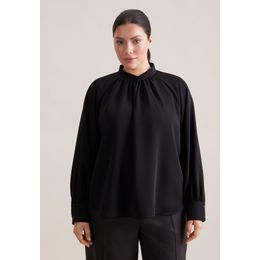 Seidensticker Damen Klassische Bluse "Schwarze Rose", schwarz, Gr. 50, unifarben, 100% Polyester, Blusen, 1/1 Rundhals Uni