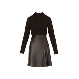 Adrianna Papell Etuikleid Ponte Faux Leather Dress in schwarz | Gr.: 46