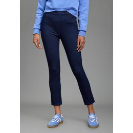 Arizona Damen Jeansjeggings "im 4 Way Stretch, Quer- und L&auml;ngselastisch, 7/8", blau, Gr. 48, unifarben, Denim/Jeans, Obermaterial: 57% Baumwolle, 31%