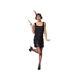 TecTake Musikerin/T&auml;nzerin, in schwarz, Gr. XL, kurzes Kleid, Fransen | Gr.: S