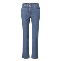 GOLDNER Damen Regular-fit-Jeans "Kurzgr&ouml;&szlig;e Denimhose mit Stretchkomfort", blau, Gr. 24, Obermaterial: 78% Baumwolle CO. 20% Polyester PES. 2%