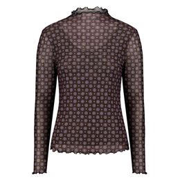 Zero Halbarm-Shirt mit Muster in Brown/Blue | Gr.: 42