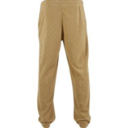 Urban Classics Herren Jogginghose "Urban Classics Jacquard Velvet Wide Sweatpants", beige, Gr. XXL, unifarben, 100% Polyester, Hosen