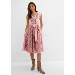 bonprix Dirndl mit Pailletten Sch&uuml;rze (2-tlg.Set), rosa, Gr.54, Gl&auml;nzendes Dirndl mit Pailletten-Sch&uuml;rze und Schn&uuml;rung